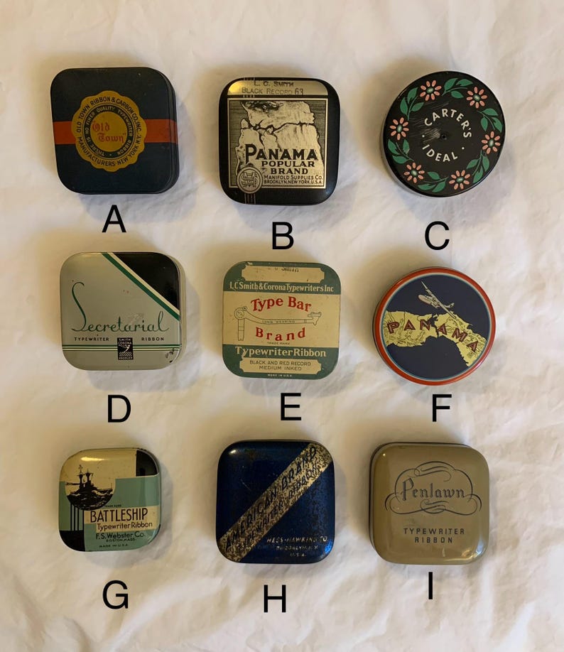 Vintage Typewriter Ribbon Tin - Etsy