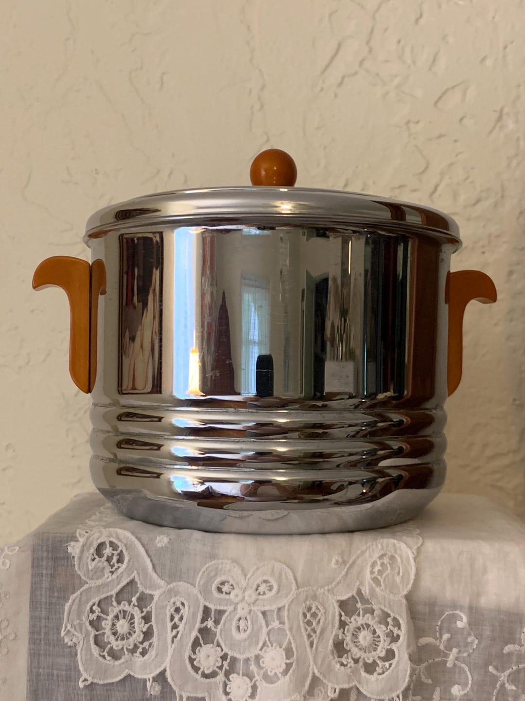 Chrome & Bakelite MCM Ice Bucket - Etsy