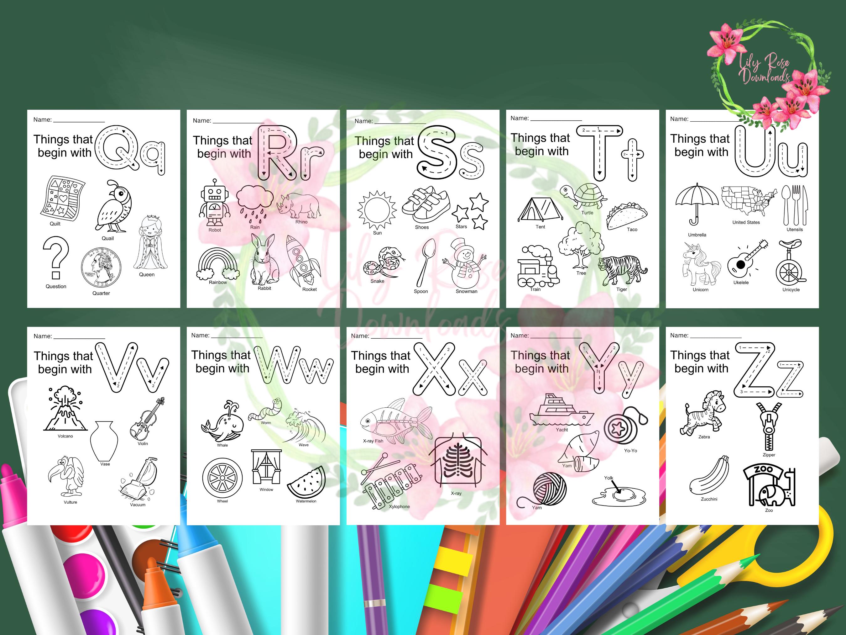 Alphabet Coloring Pages, Preschool Printables, A-Z Coloring Pages ...