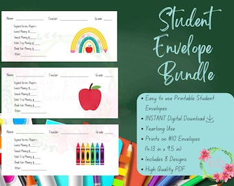 Student Envelopes for School || Printable Money Envelope || Instant ...