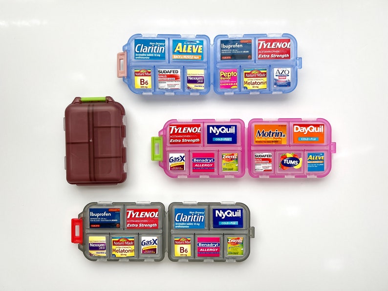 Customizable Pocket Pharmacy Pill Case With Waterproof Labels Travel ...