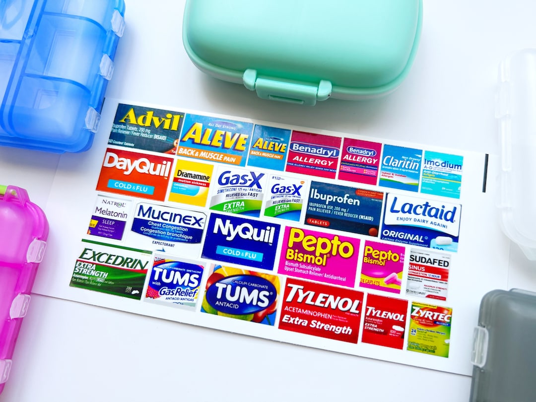Medicine Labels Peel and Stick Medication Labels Pill Box Label Pocket ...