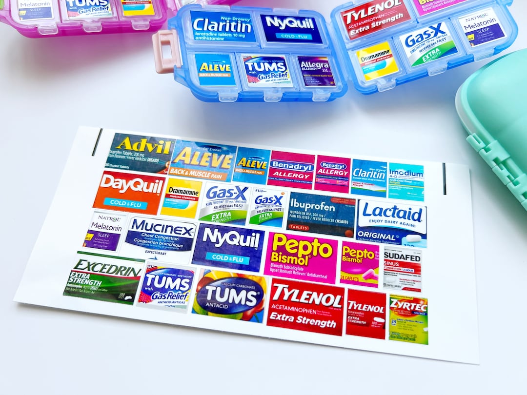 Medicine Labels Peel and Stick Medication Labels Pill Box Label Pocket ...