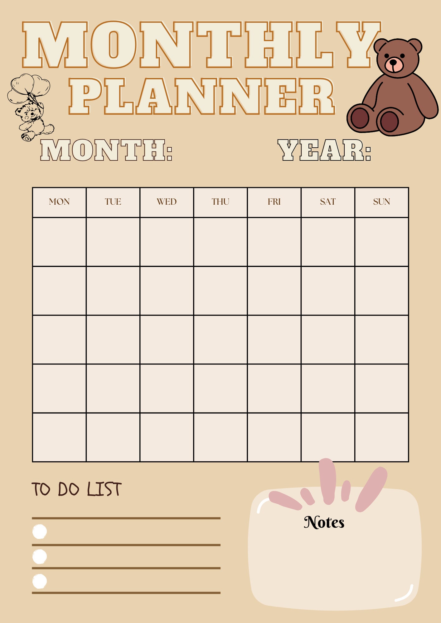 Editable Weekly Planner - Etsy