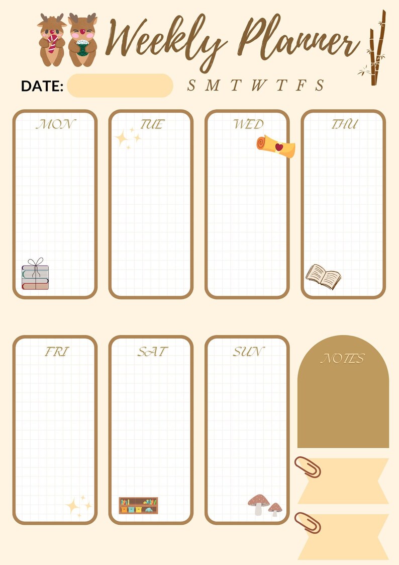 Editable Weekly Planner - Etsy