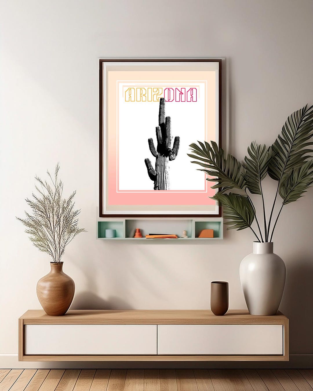 Arizona Cactus Art - This Modern Minimalist Cactus Artwork Brings the ...