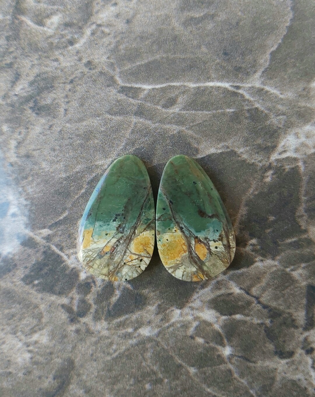 Pair Green Maligano Jasper, Rare Agates Pair, Chrystals - Etsy