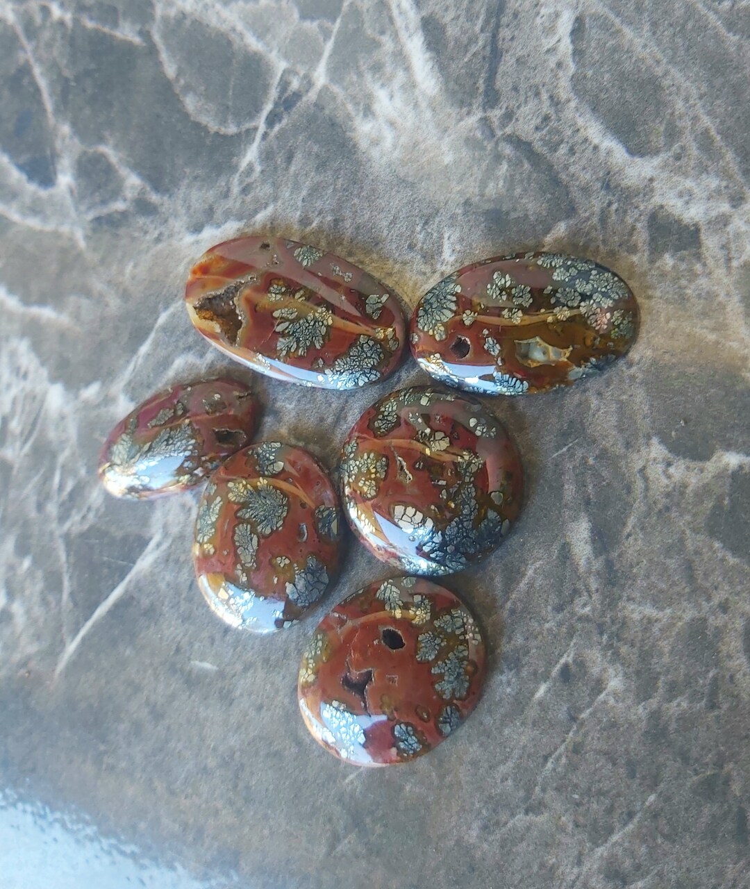 Red Marcasite Cabochons, Wholesale 6 Pieces, AAA Quality Stones - Etsy