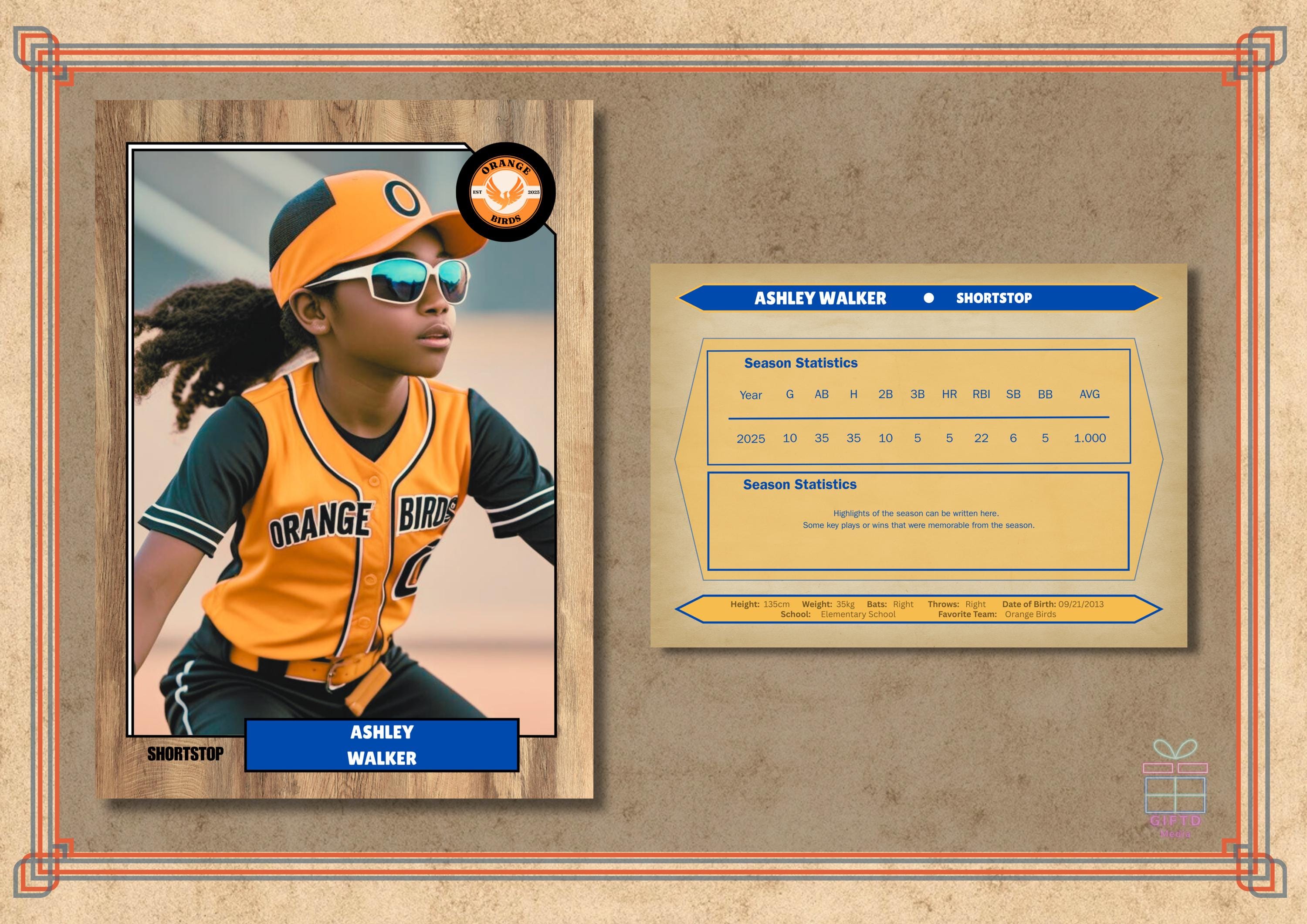 Editable Vintage Baseball Card Canva Templates – Custom Trading Card ...