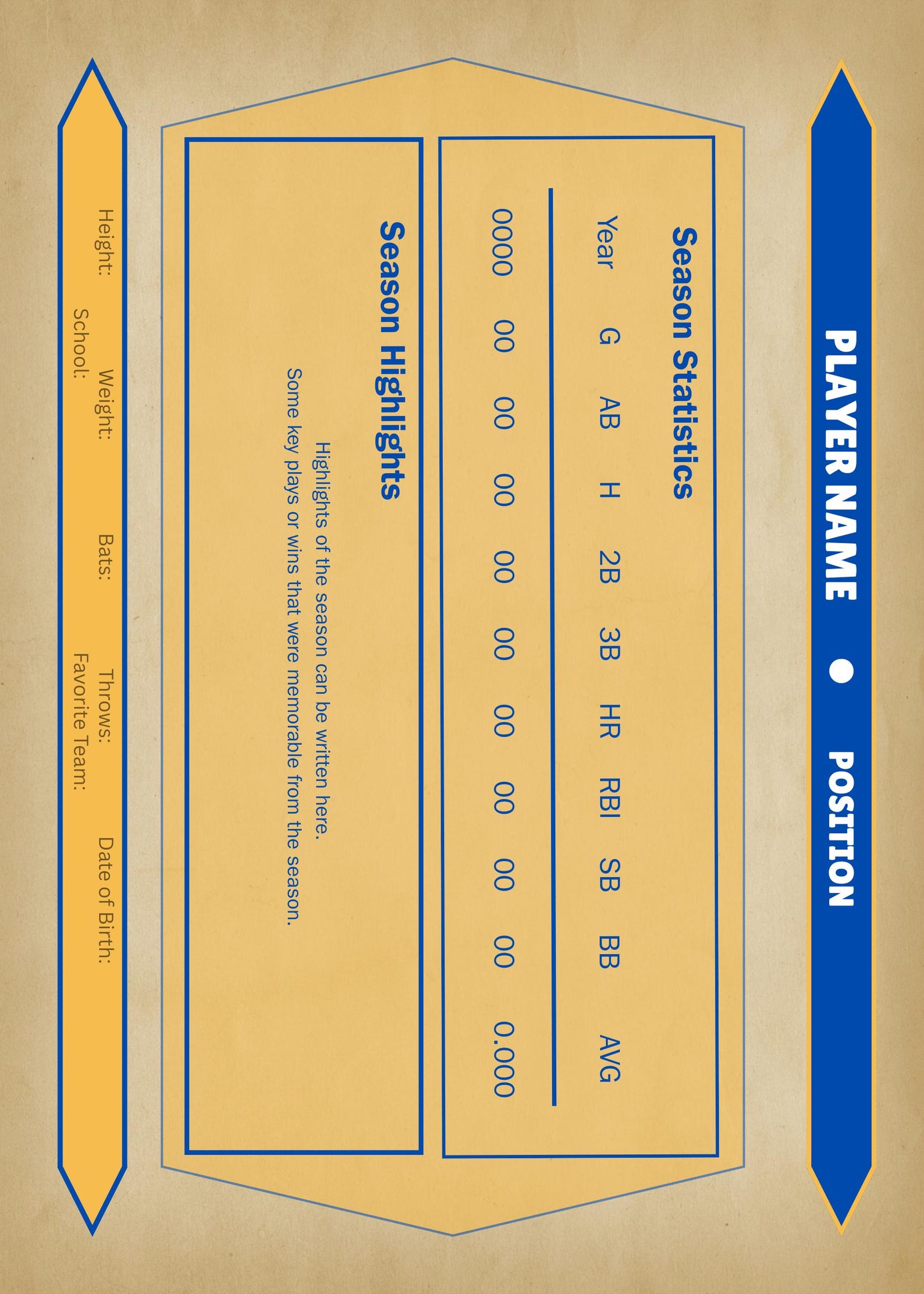 Editable Vintage Baseball Card Canva Templates – Custom Trading Card ...