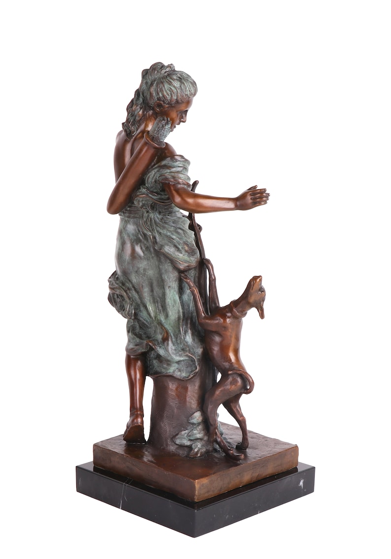 Diana the Huntress Bronze Sculpture: French Art Deco Statue on Marble ...