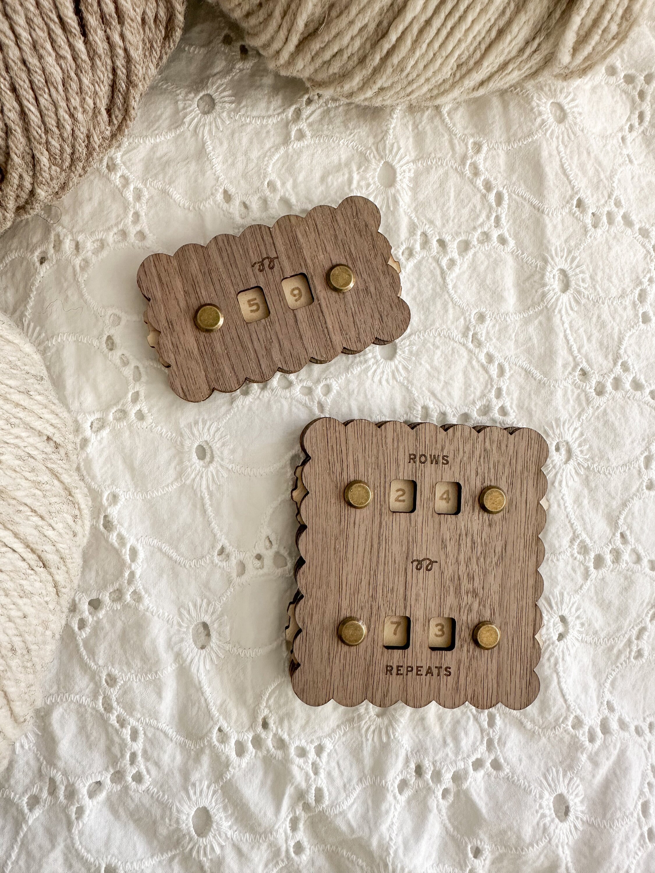 Row Counters for Knitting and Crochet - Walnut / Maple Wood - Made in ...