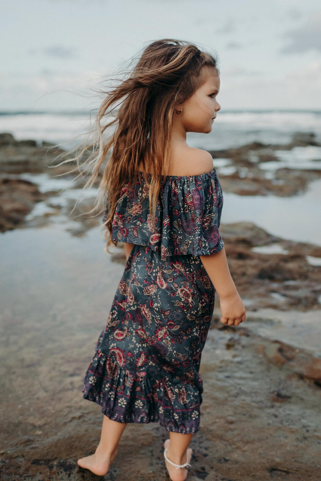 Girls Burgundy Boho Dress, Girls Red Dress, Flower Girl Dress, Kids ...