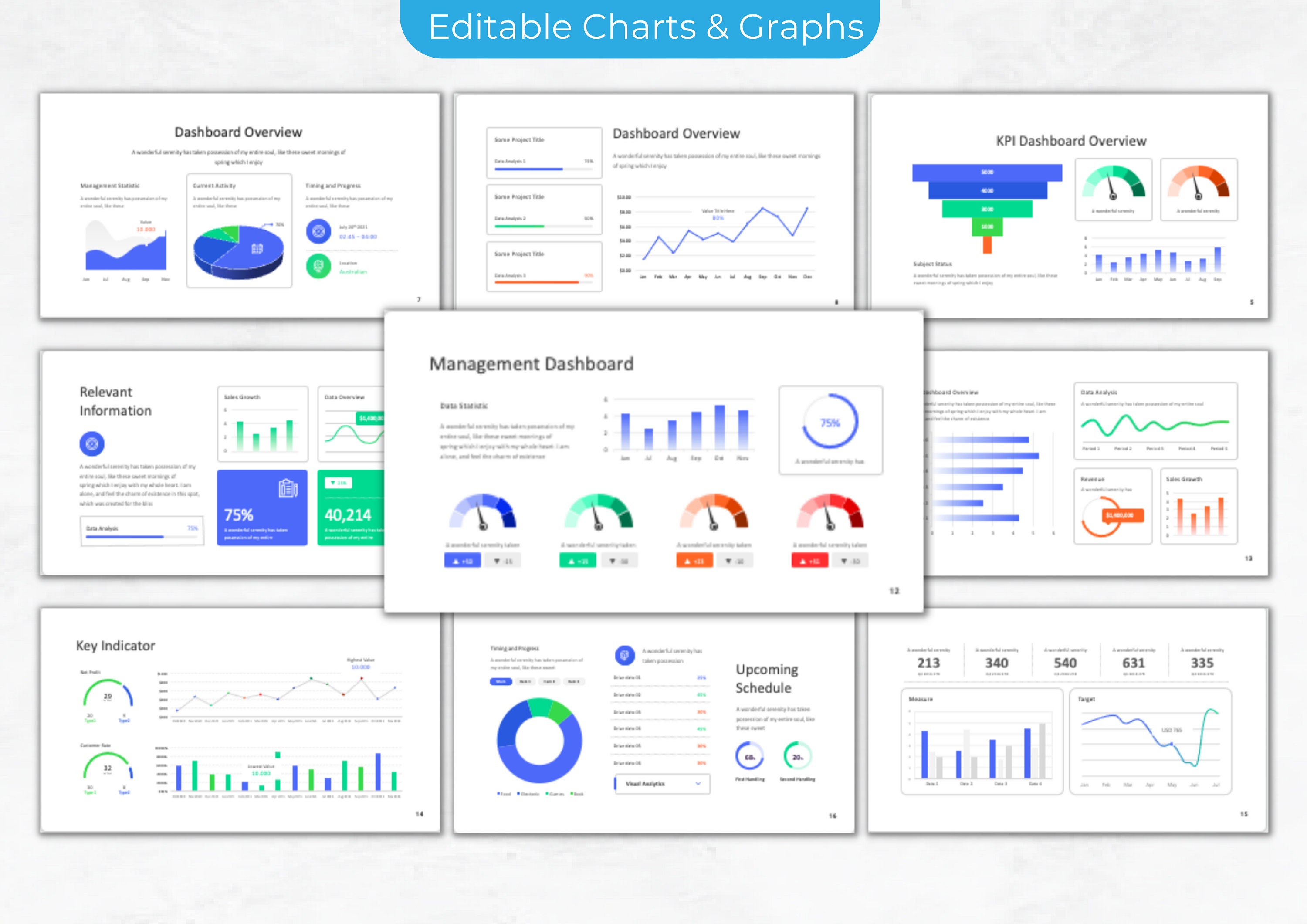 KPI Dashboard (light&dark) | Business Data Analysis | Data ...