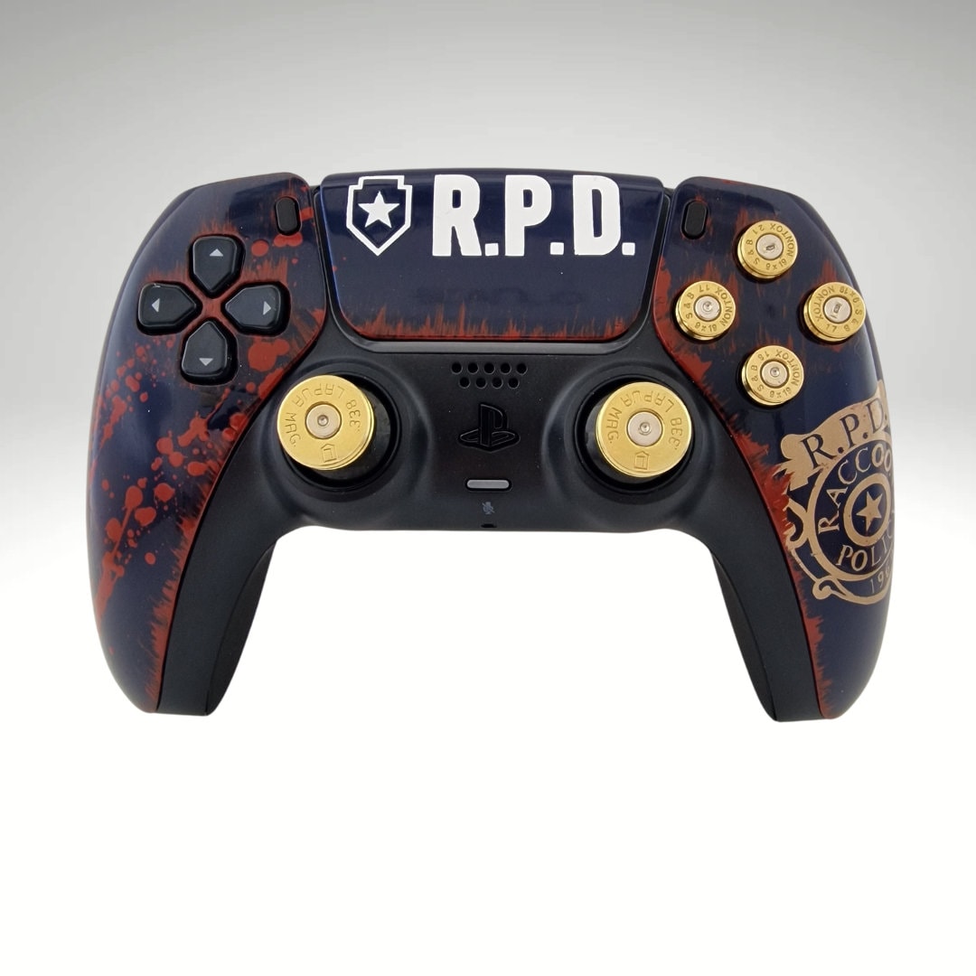 Custom Hand Painted R.P.D Themed RESIDENT Evil Controller With Real ...