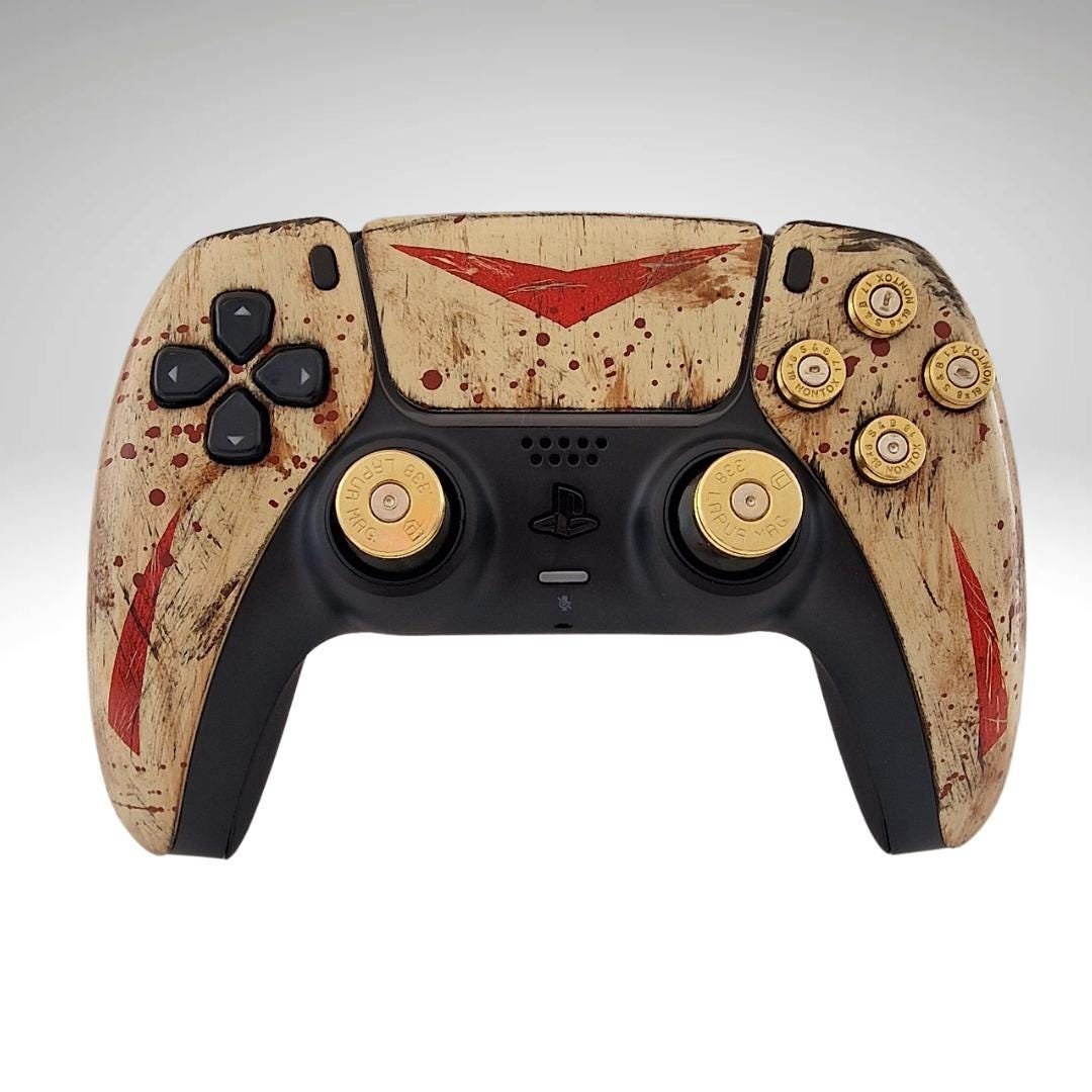 Hand Painted Playstation 5jason Voorhees Inspired Controller With Real ...