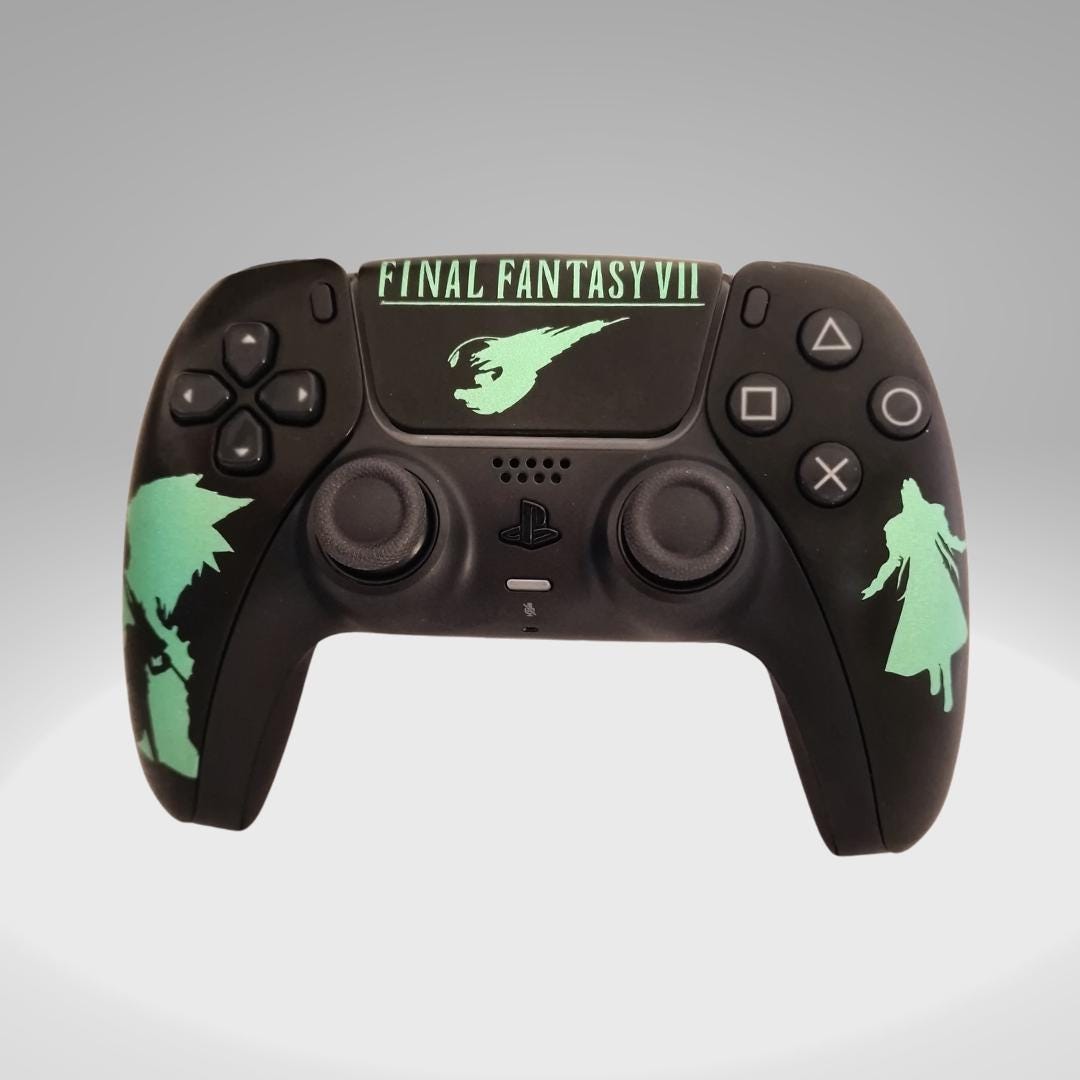 Hand Painted Playstation 5 Final Fantasy VII Inspired Controller. - Etsy
