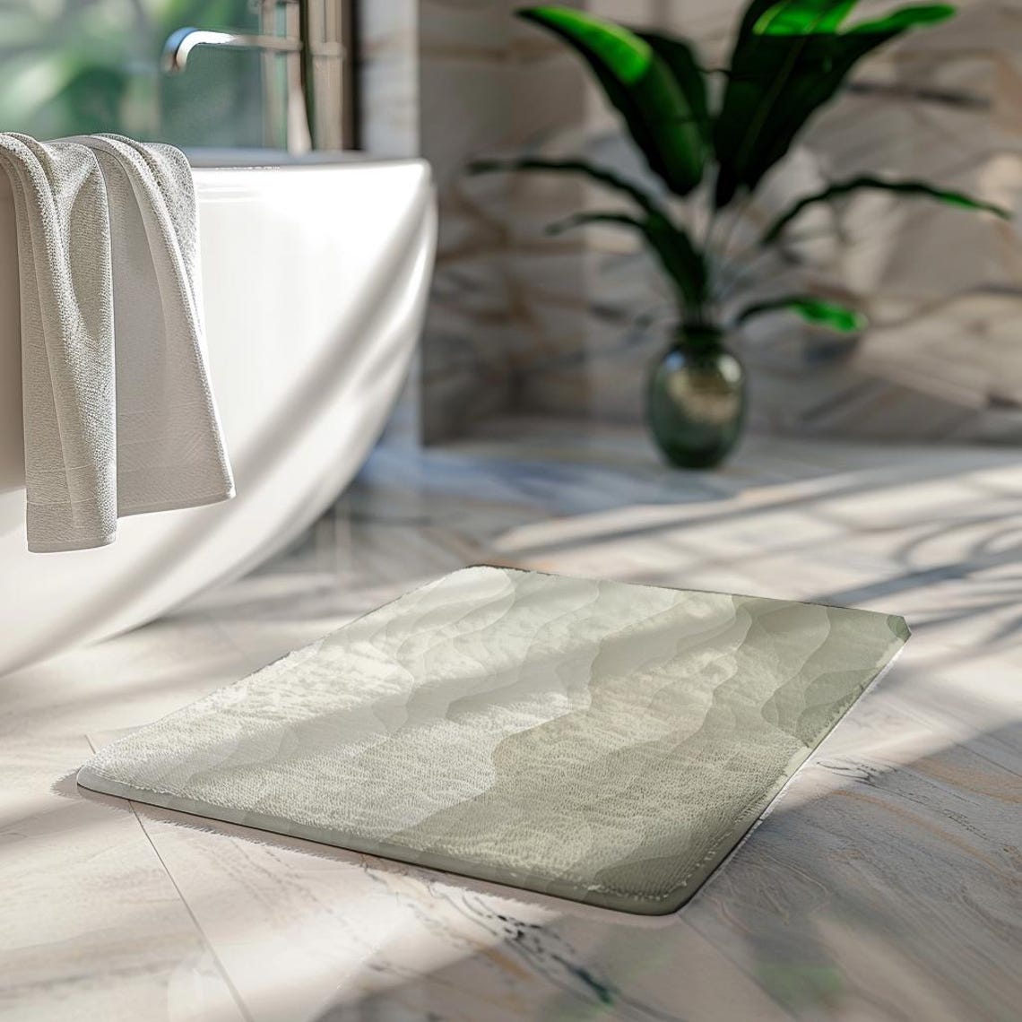 Green Ombre Design Bath Mat Green Shaded Bath Mat Boho Green Boho Style ...