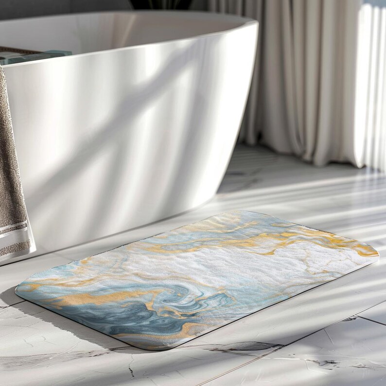Marble Design Bath Mat Abstract Bath Renovation Bathtub Marble Mat for ...