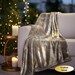 Golden Thread Standard Blanket Throw Blanket Ribbon Gold Sofa Abstract ...