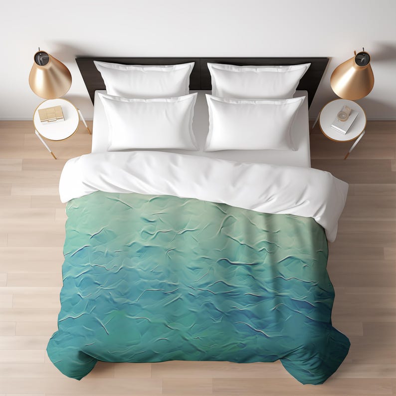Green Ombre Comforter Glam Shaded Bedding Green Blue Shaded Comforter ...