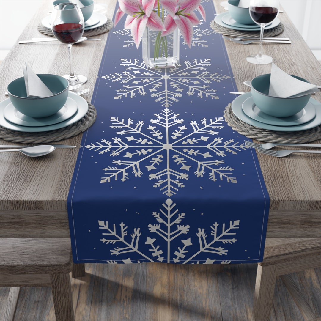 Christmas Table Runner Snow Table Runner for Christmas Table Winter ...