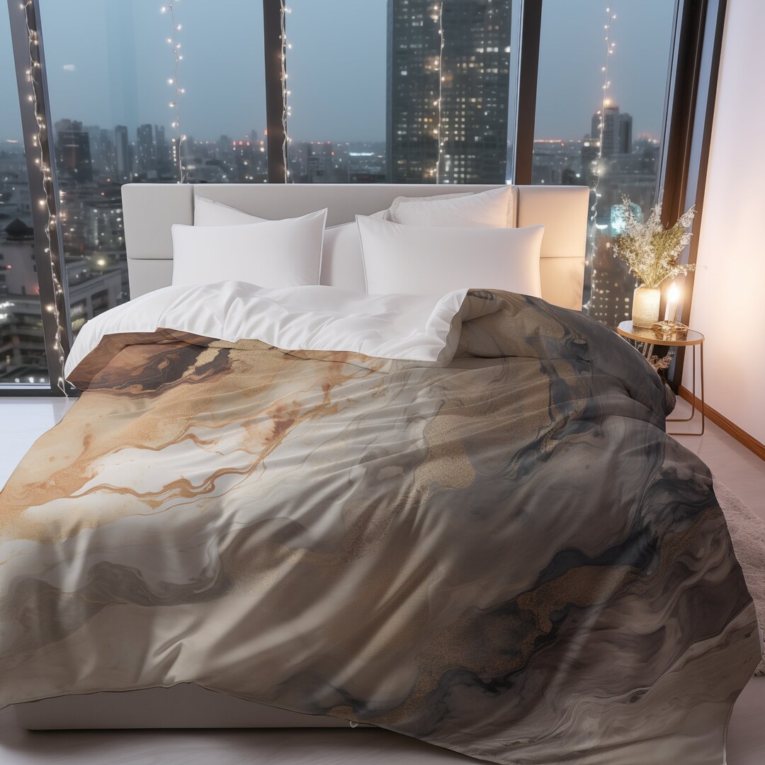 Sand Design Comforter Marble Bedding Marble Inspired Comforter Abstract ...