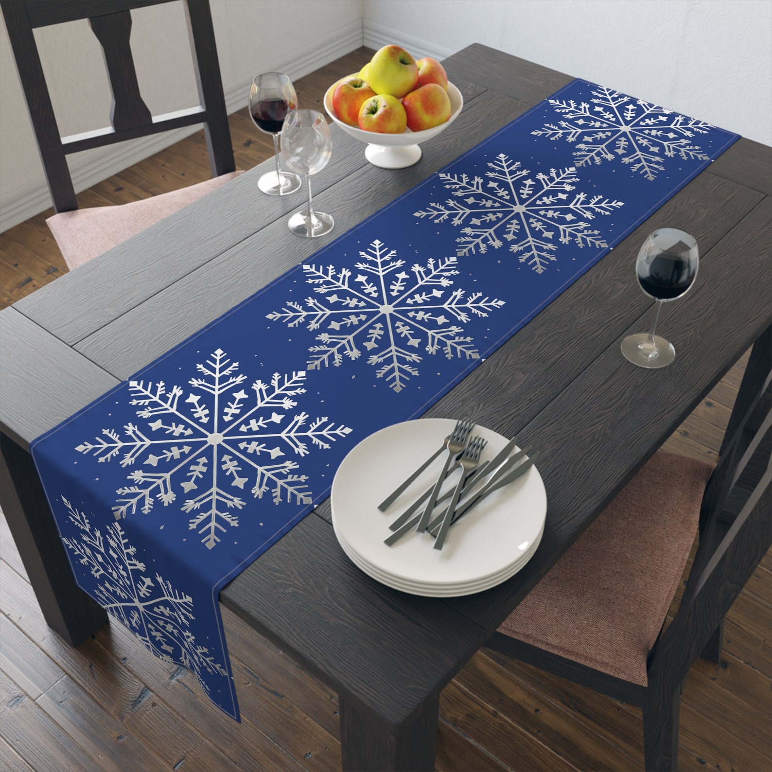 Christmas Table Runner Snow Table Runner for Christmas Table Winter ...