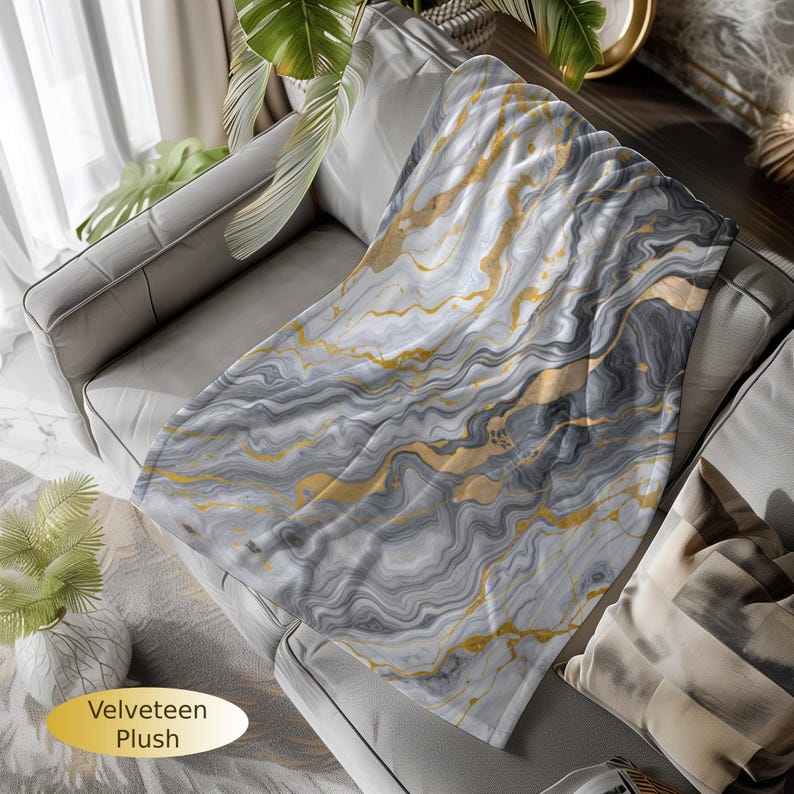 Marble Inspired Large Blanket Sofa Blanket Marble Bedding Porcelain ...