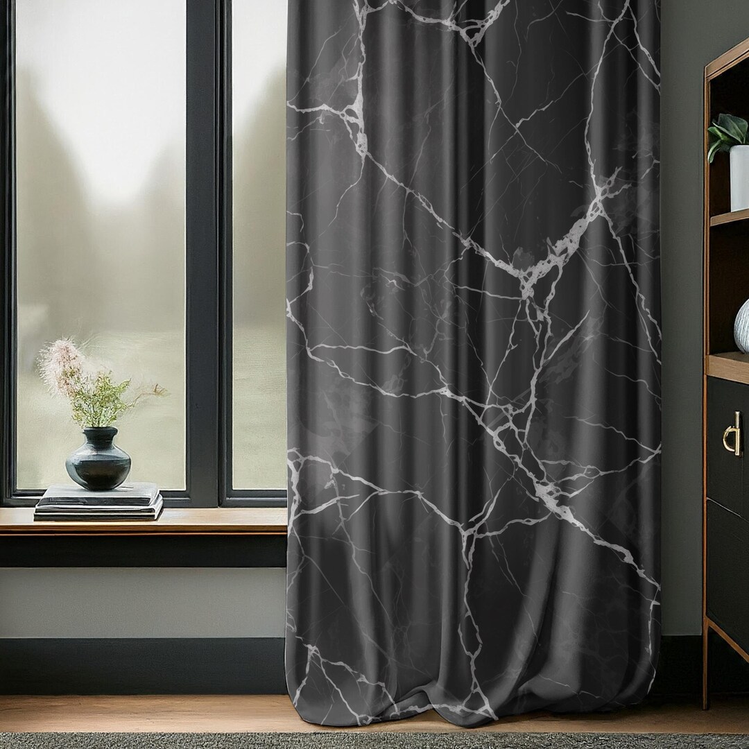 Black Marble Design Window Curtain Porcelain Window Curtain Marble ...