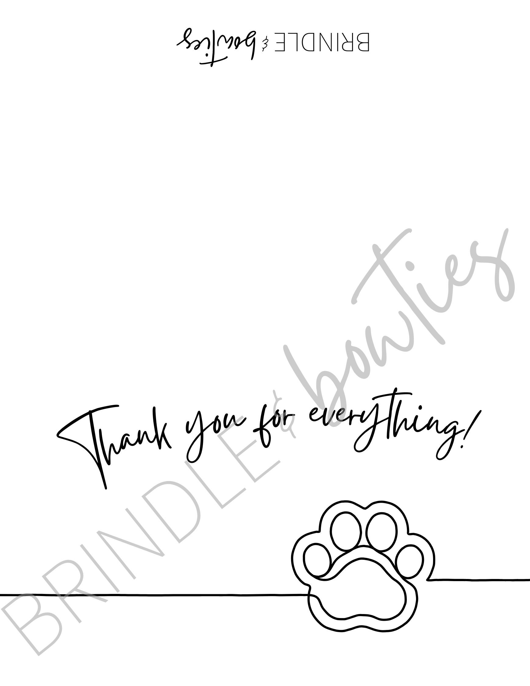 Dog Themed Thank You Card Printable Notes - Etsy