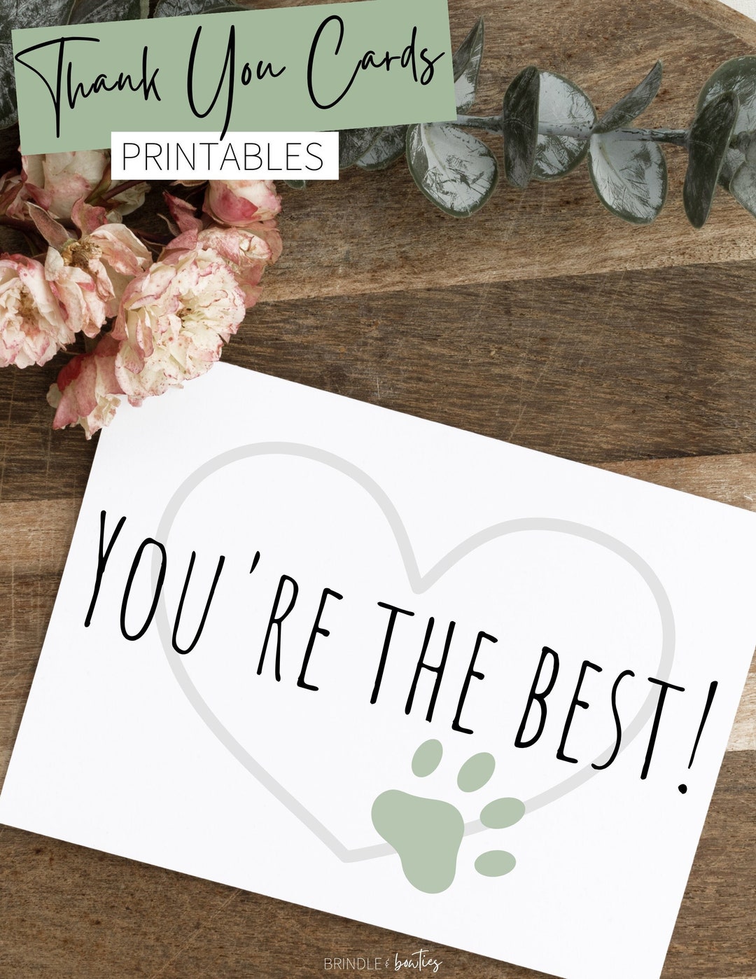 Dog Themed Thank You Card Printable Notes - Etsy