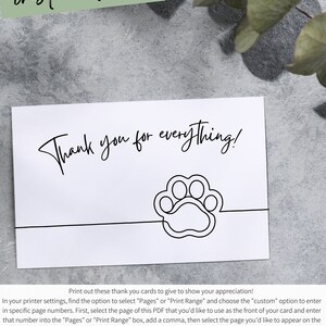 Dog Themed Thank You Card Printable Notes - Etsy