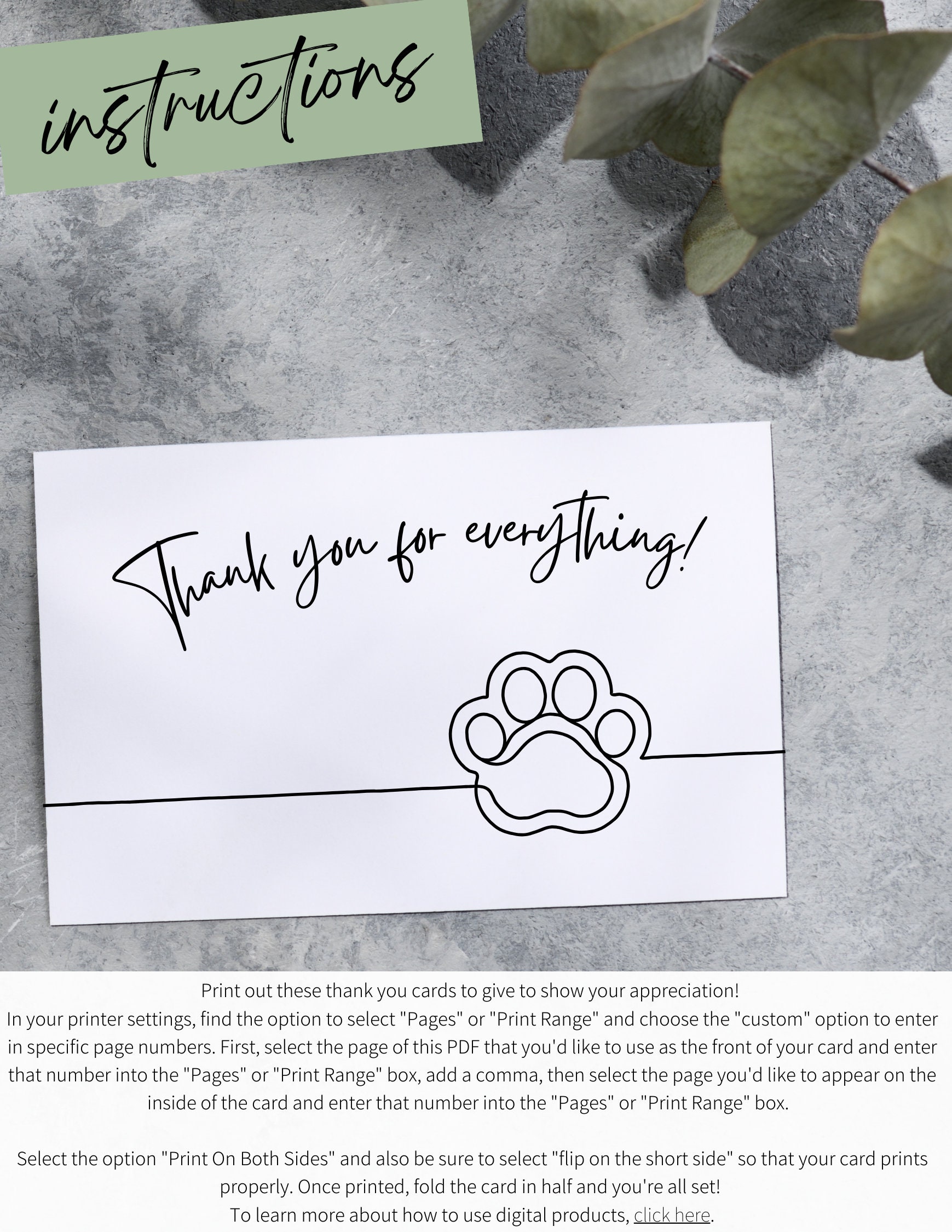 Dog Themed Thank You Card Printable Notes - Etsy