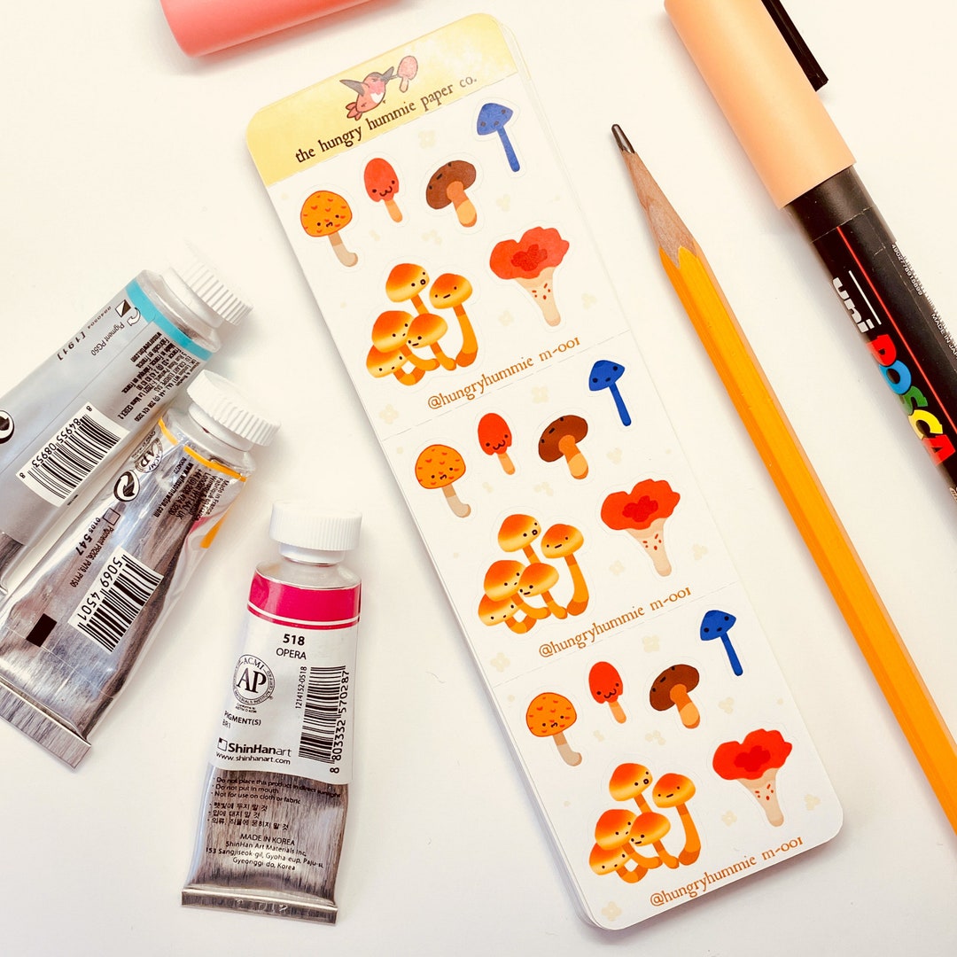 Mini Mushroom Sticker Sheet | Cute Fungi Gifts for Naturalists and ...