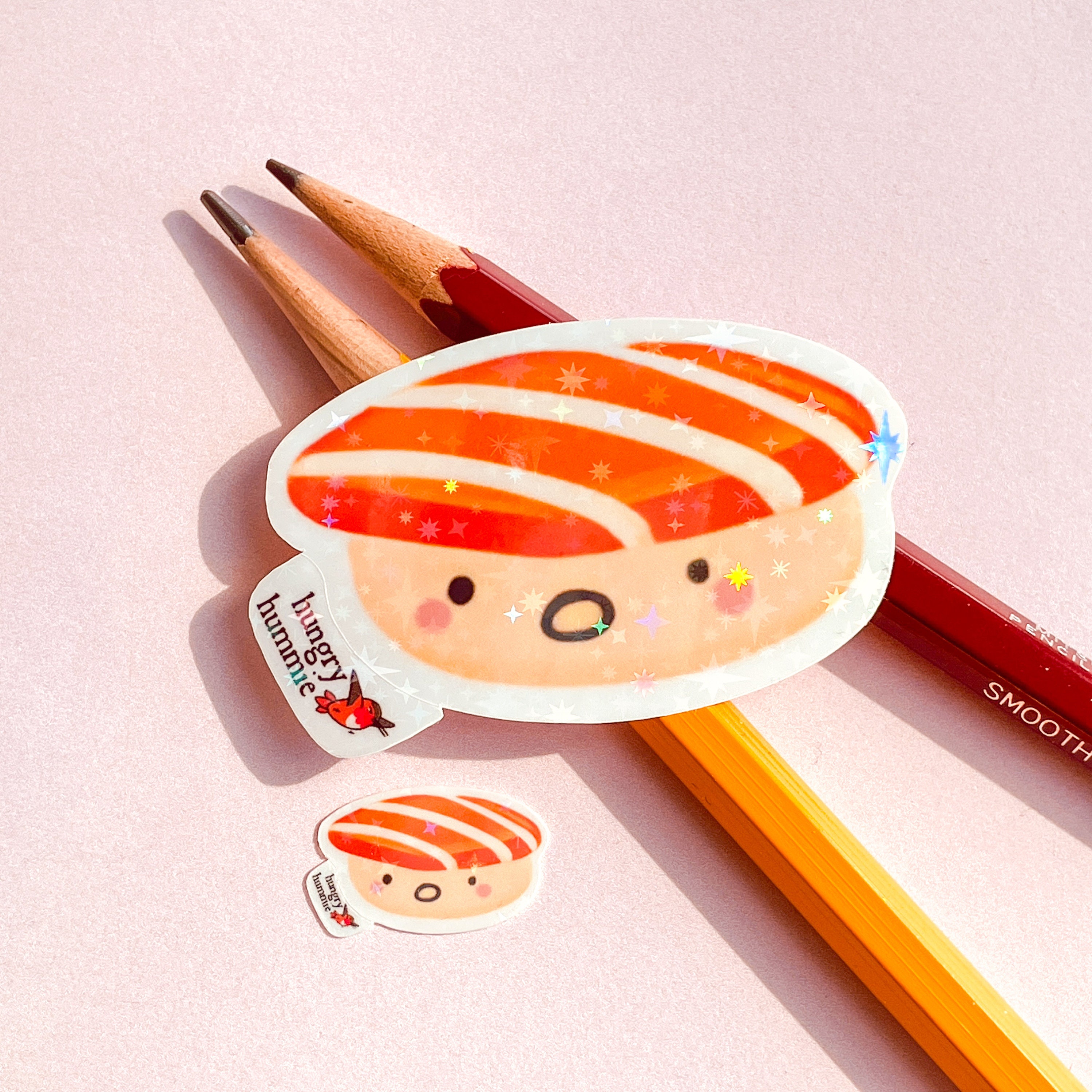 Sake Salmon Nigiri Holographic Sushi Sticker Set of 1 Big & 1 Mini ...