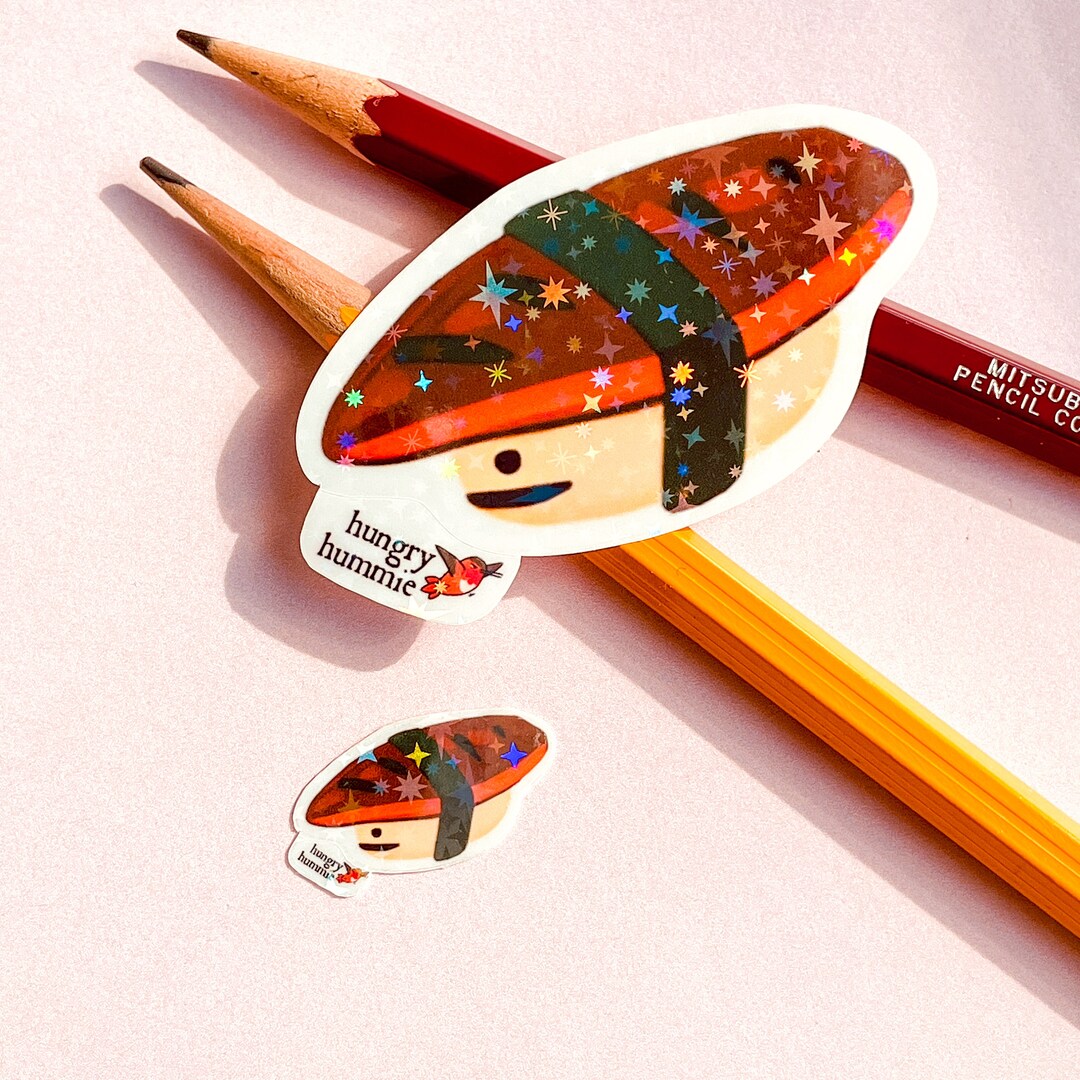 Unagi Nigiri | Holographic Sushi Sticker Set of 1 Big, 1 Mini Stickers ...