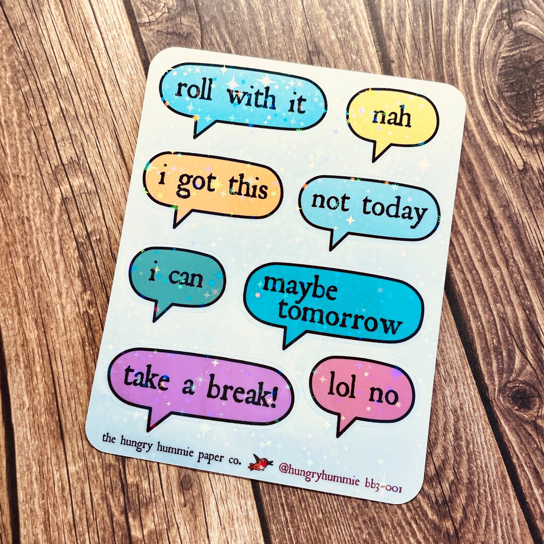 Holographic Sassy Speech Bubble Sticker Sheet | Spicy | Nah Not Today ...