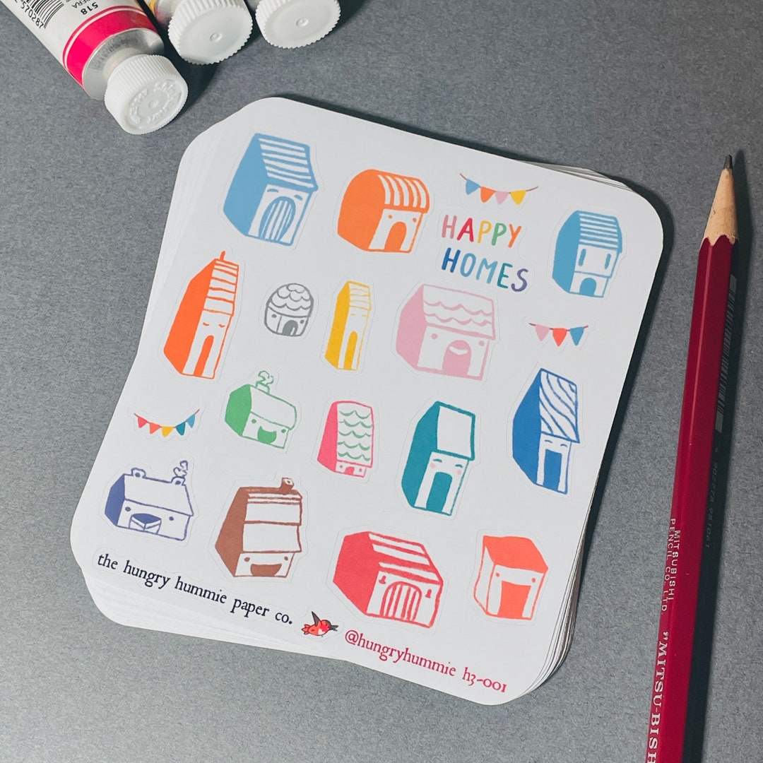 Happy Houses Cozy Sticker Sheet | Cosy Vibes | New Home Celebration ...