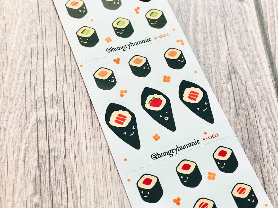 Mini Sushi Rolls and Handrolls Sticker Sheet S002 | Maki Temaki Foodie ...