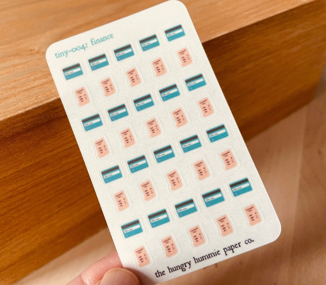 004 Finance Mini Planner Sticker Sheet Bills Receipts Debit Credit ...