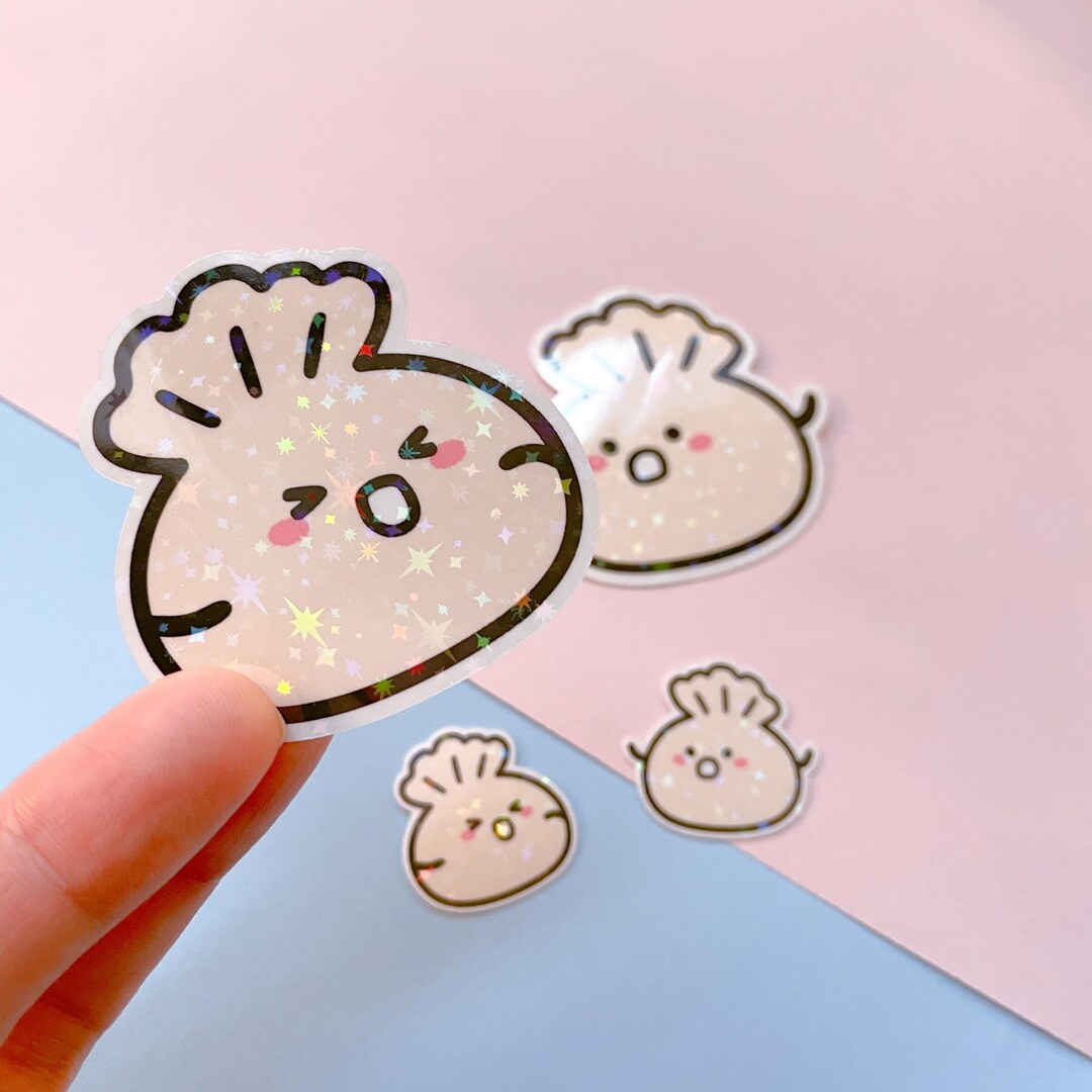 Dumpling Set! Cute Holographic XLB (xiao Long Bao) Dim Sum Stickers ...