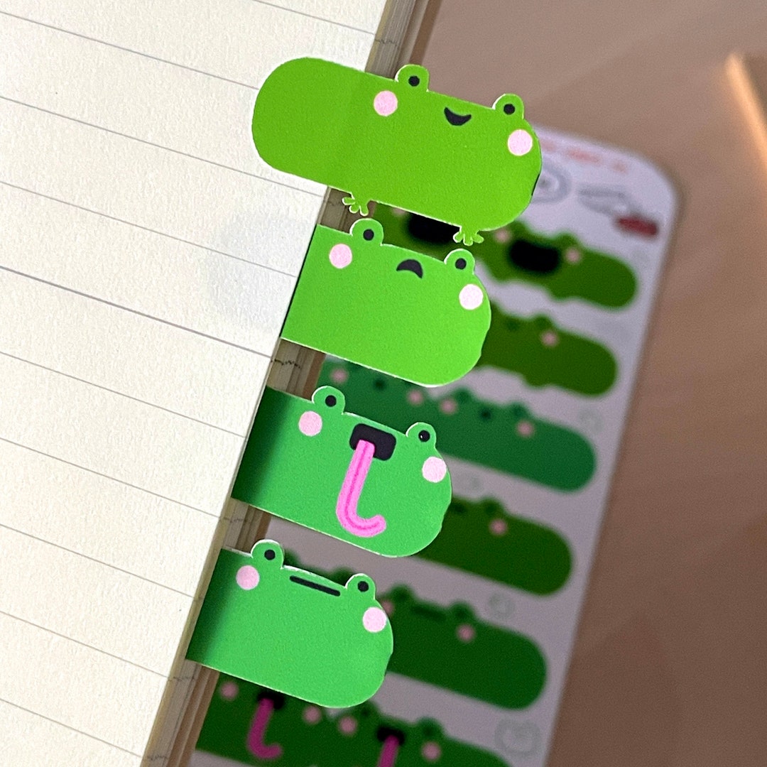 Cute Frog Page Tab Sticker Sheet | Adorable Amphibian Study Planner ...