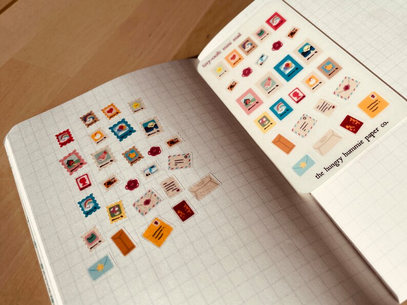 008 Mini Mail Happy Post Planner Sticker Sheet Tiny Postage Stamp ...