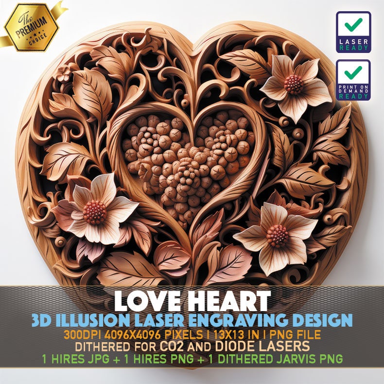 Laser Engraving File 3D Illusion PNG Lightburn File PNG - Etsy