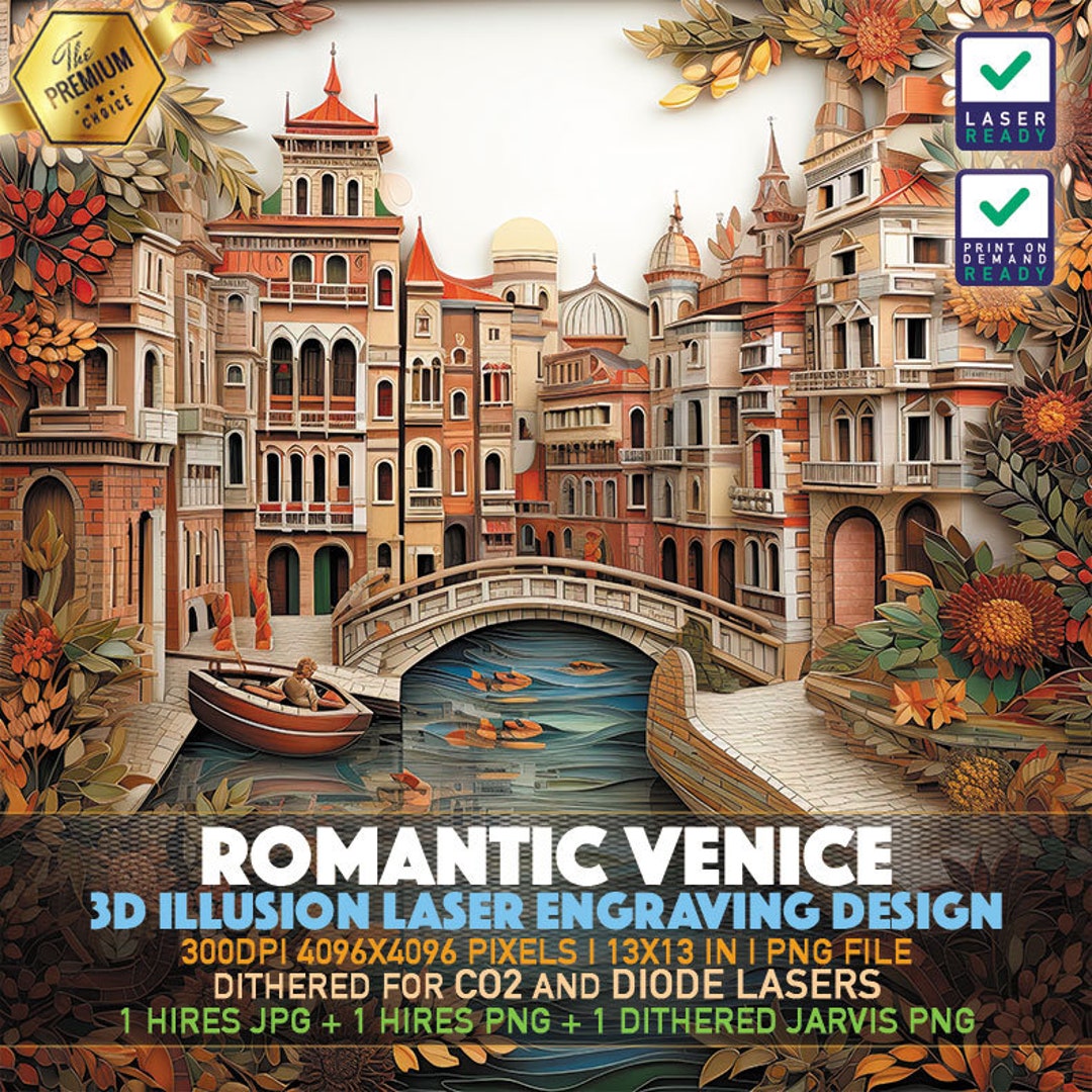 Laser Engraving File | 3D Illusion PNG | Lightburn File | PNG Engraving | Glowforge | Xtool ...