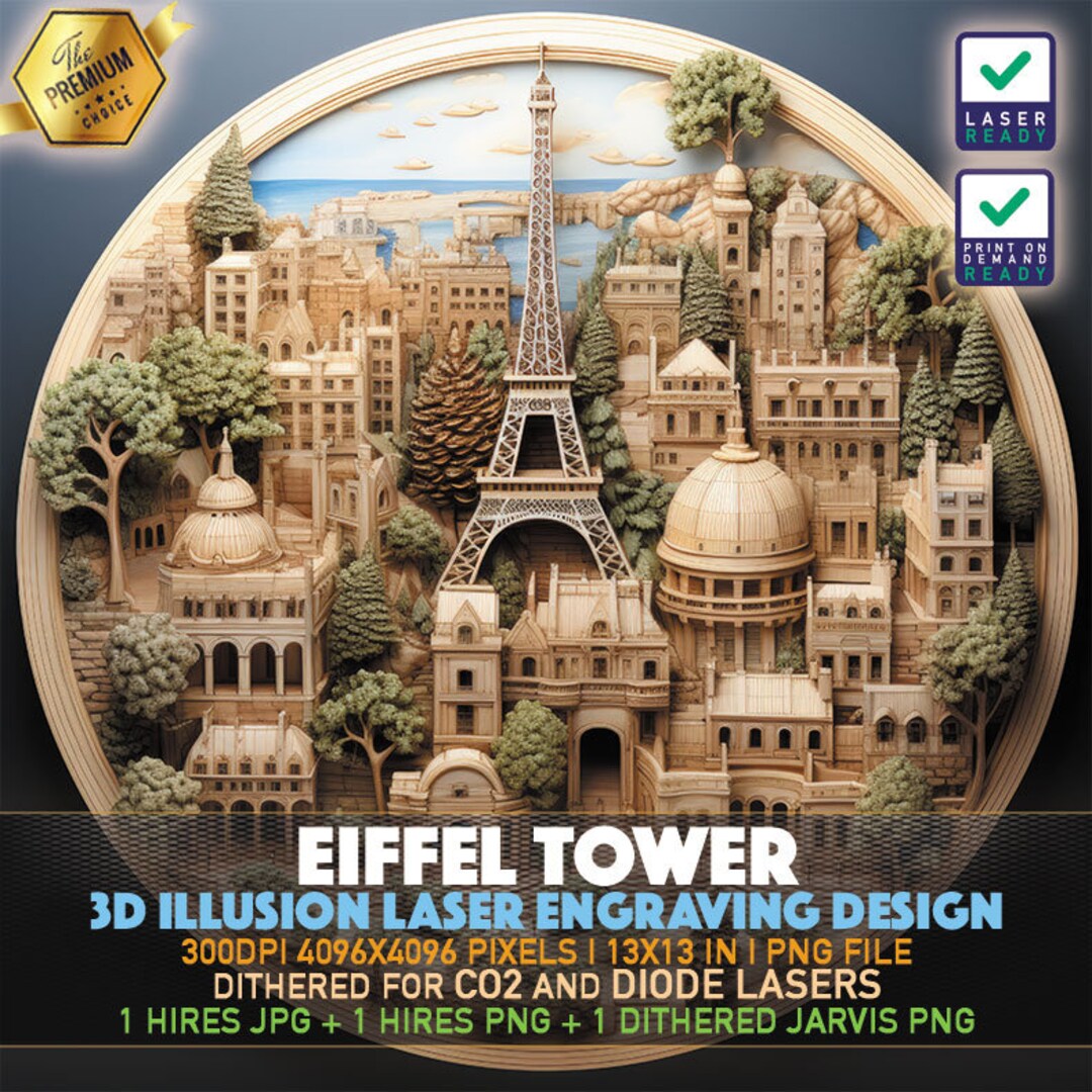 Laser Engraving File | 3D Illusion PNG | Lightburn File | PNG Engraving | Glowforge | Xtool ...