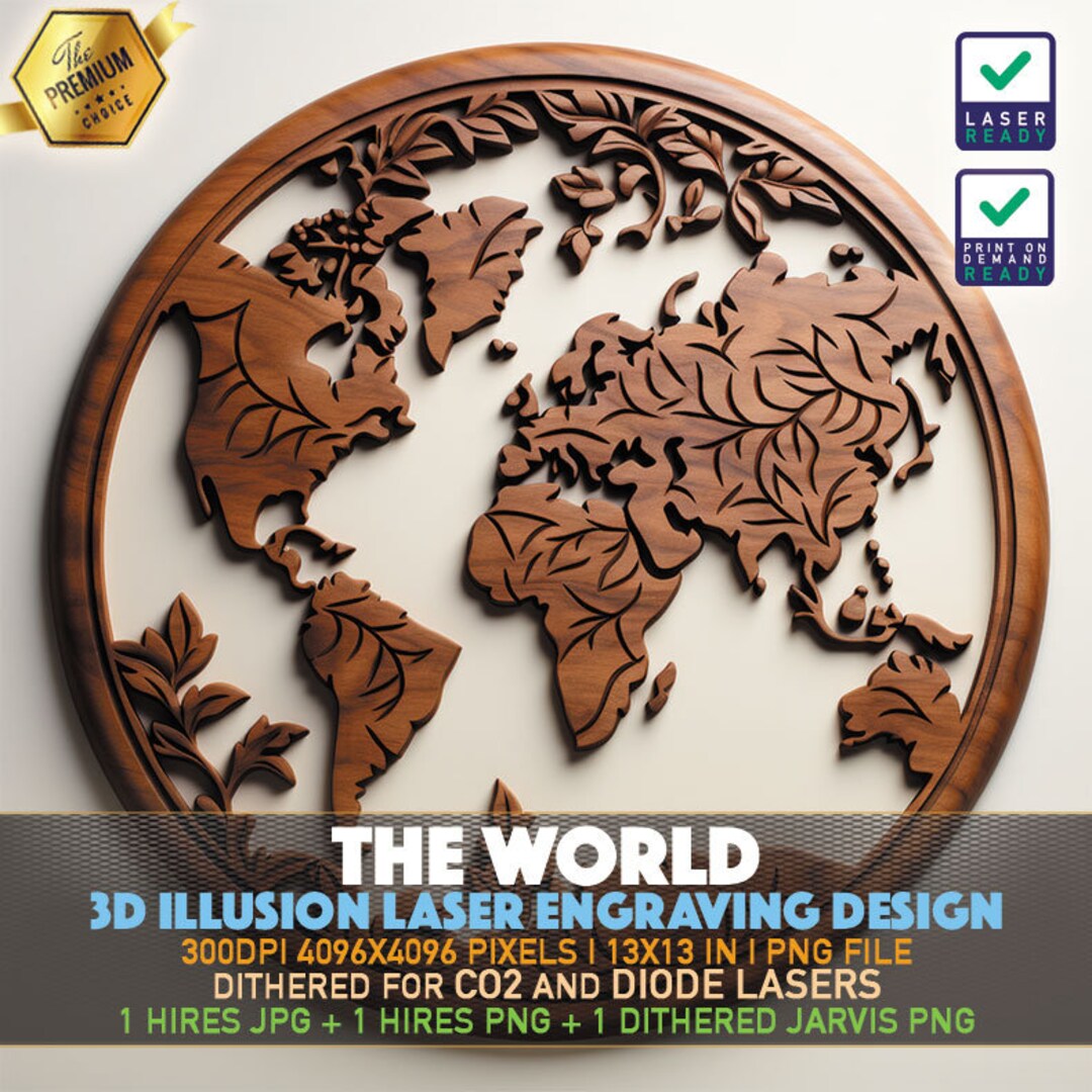 Laser Engraving File | 3D Illusion PNG | Lightburn File | PNG Engraving ...