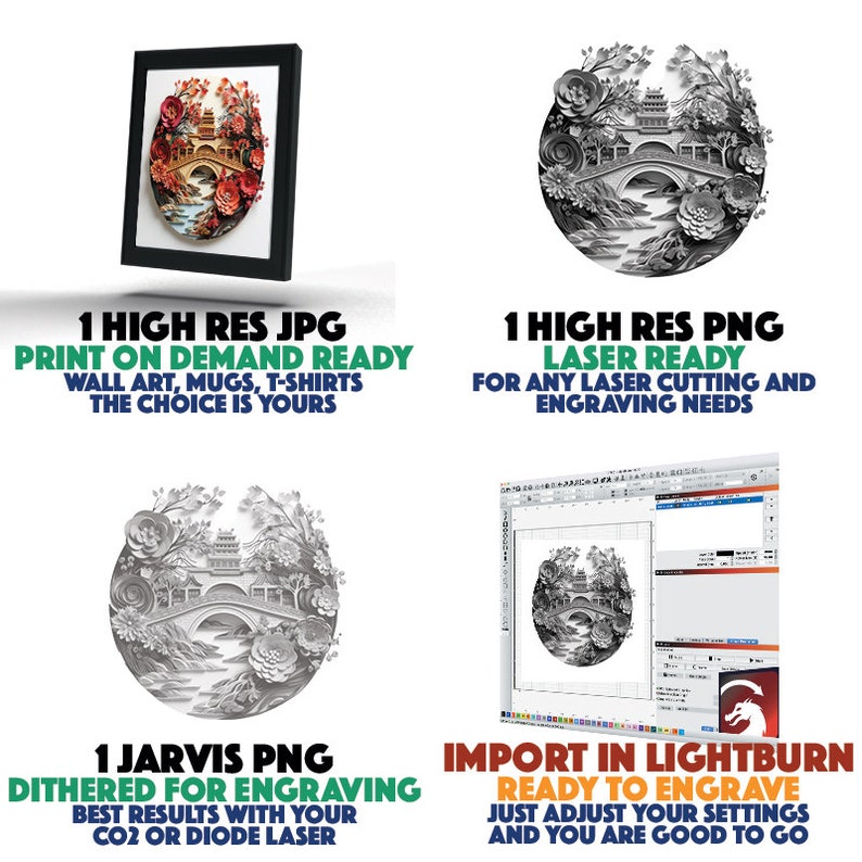 Laser Engraving File 3D Illusion PNG Lightburn File PNG - Etsy