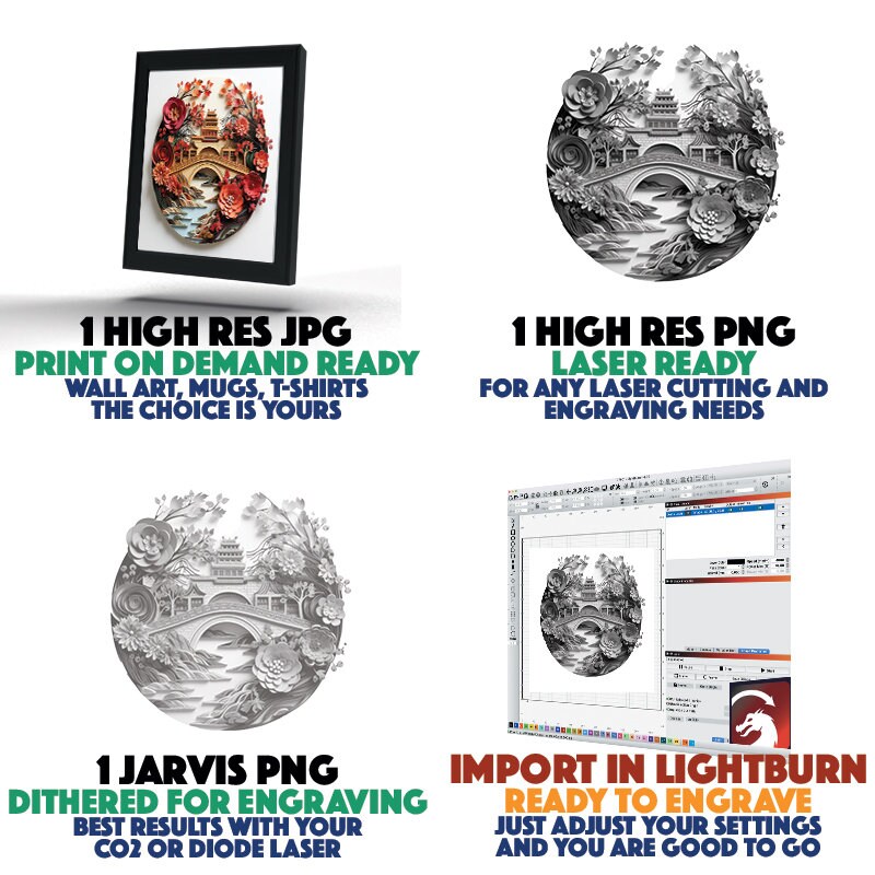 Laser Engraving File 3D Illusion PNG Lightburn File PNG - Etsy